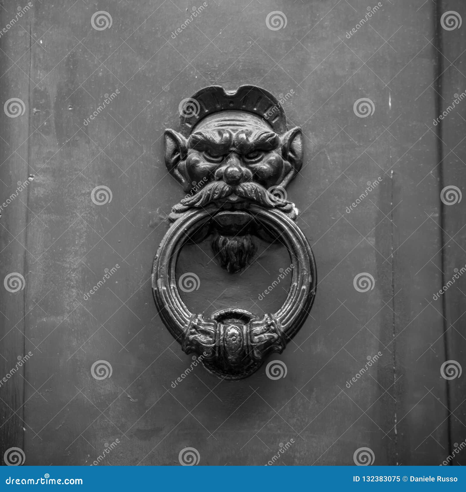 Old Clapper on Wooden Old Door Stock Image - Image of medieval, retro ...