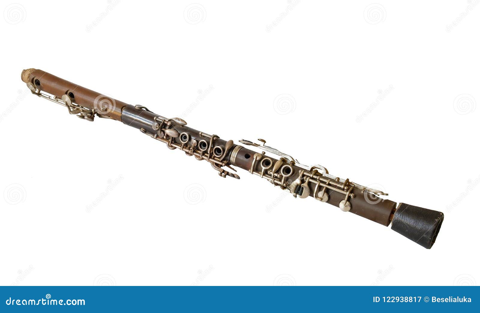 Clarinet on White Background Stock Image - Image of background, black ...