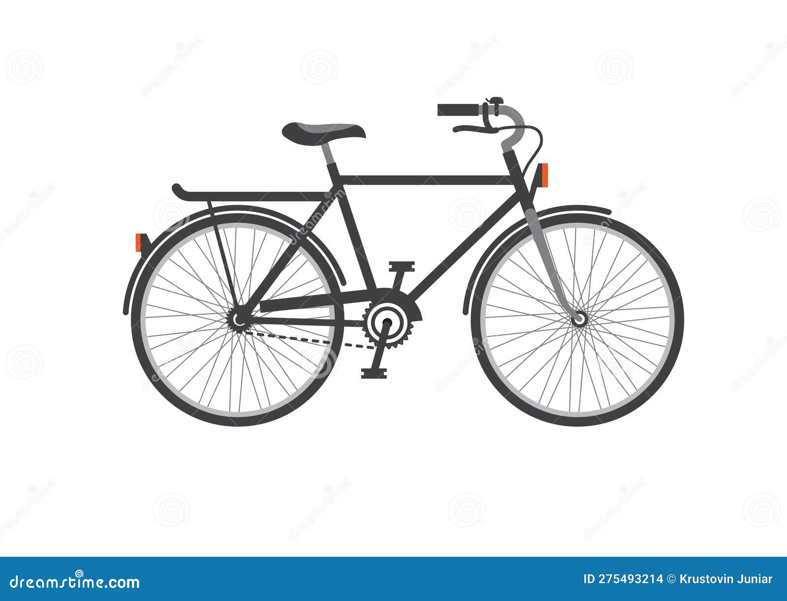 Classic Bicycle Vector Flat Illustration Isolated On White Background ...
