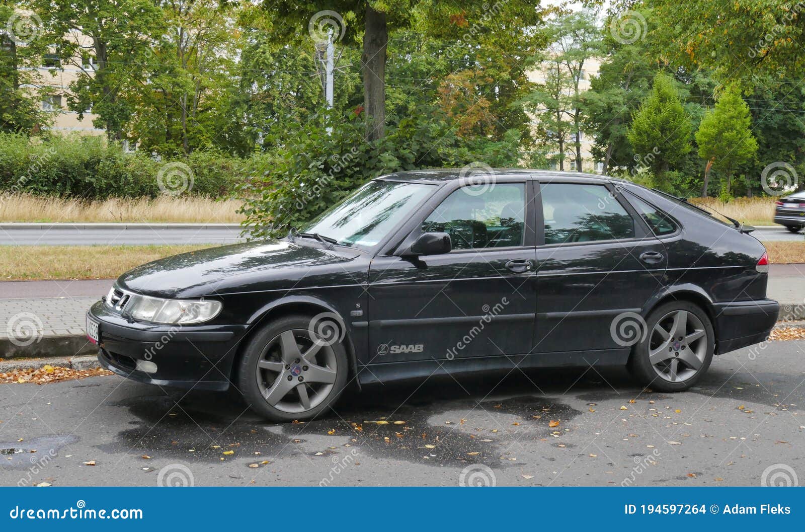 Old Classic Black Saab 9.3 Parked Editorial Stock Image - Image of ...
