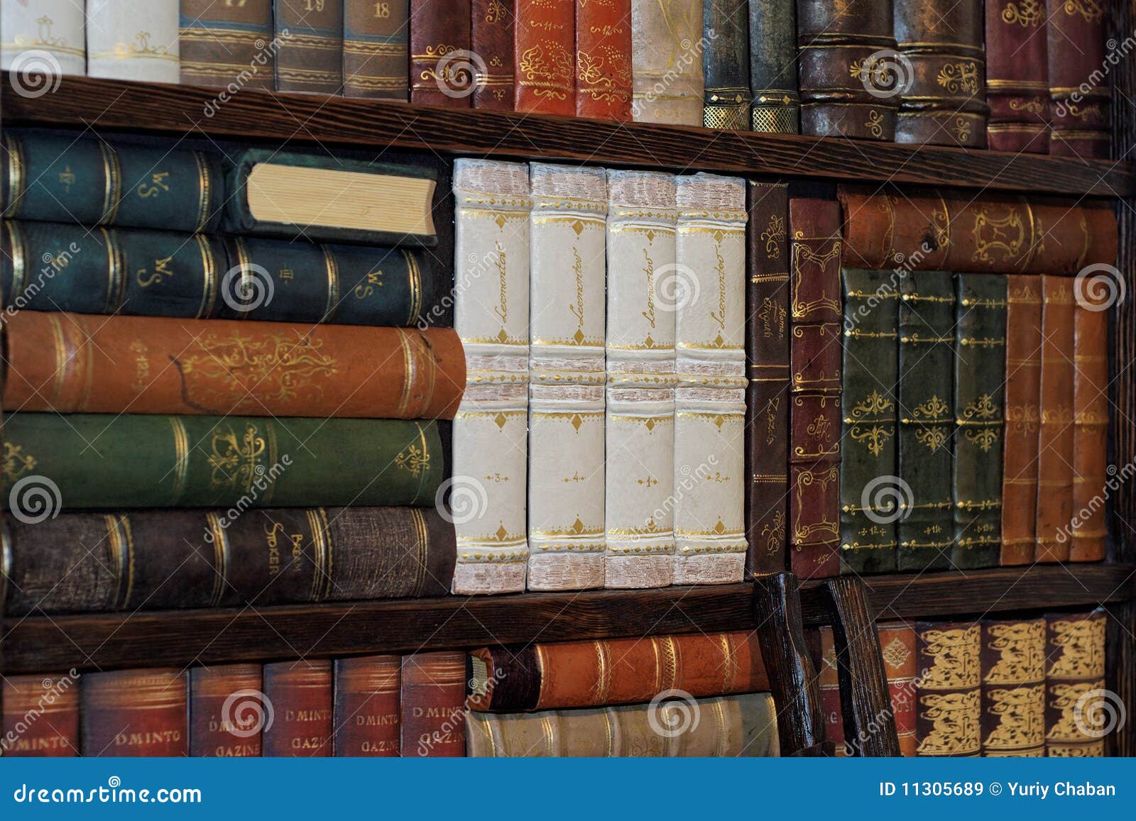 Old Classic Books on Bookshelf Stock Image - Image of book, data: 11305689