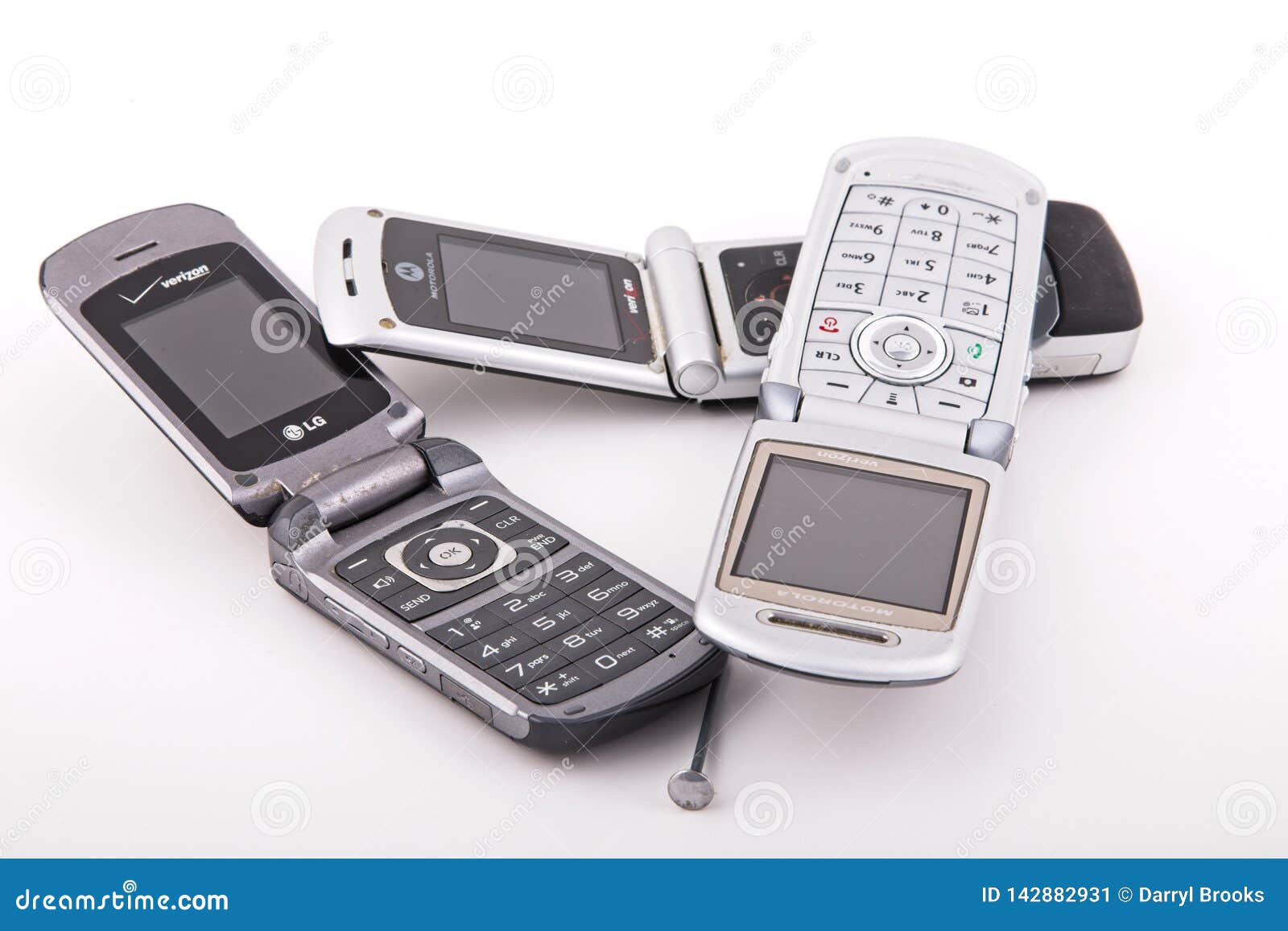 Old Classic Cell Phones on White Editorial Photo - Image of concept ...
