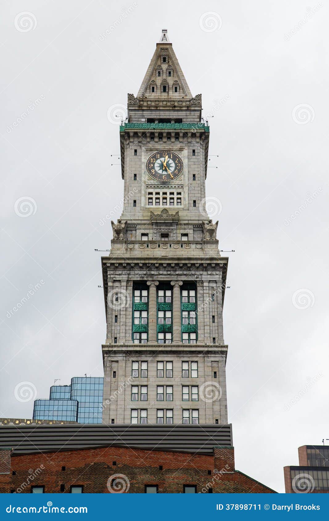 Old Classic Clock Tower in Boston Stock Image - Image of exterior ...