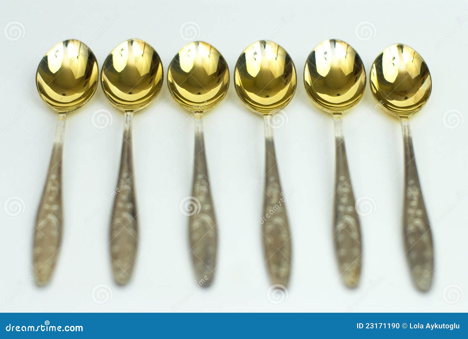Old and Classic Gold with Silver Spoons Stock Photo - Image of silver ...