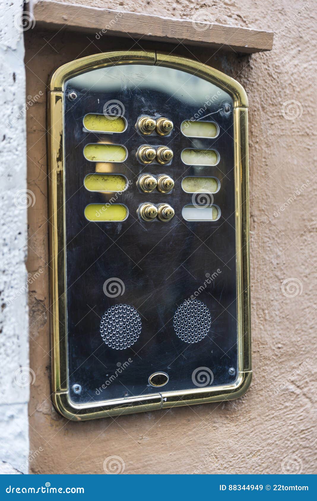 Ancient Intercom In Venice With Golden Buttons, Italy Royalty-Free ...