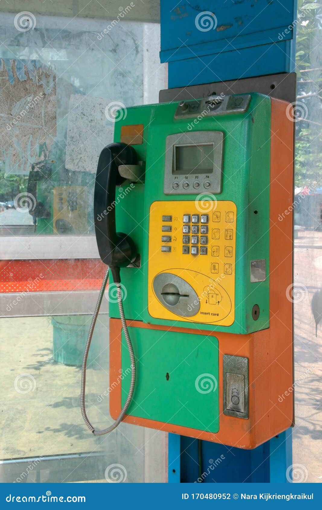 Old Classic Public Telephone Booth Machine Stock Photo - Image of ...