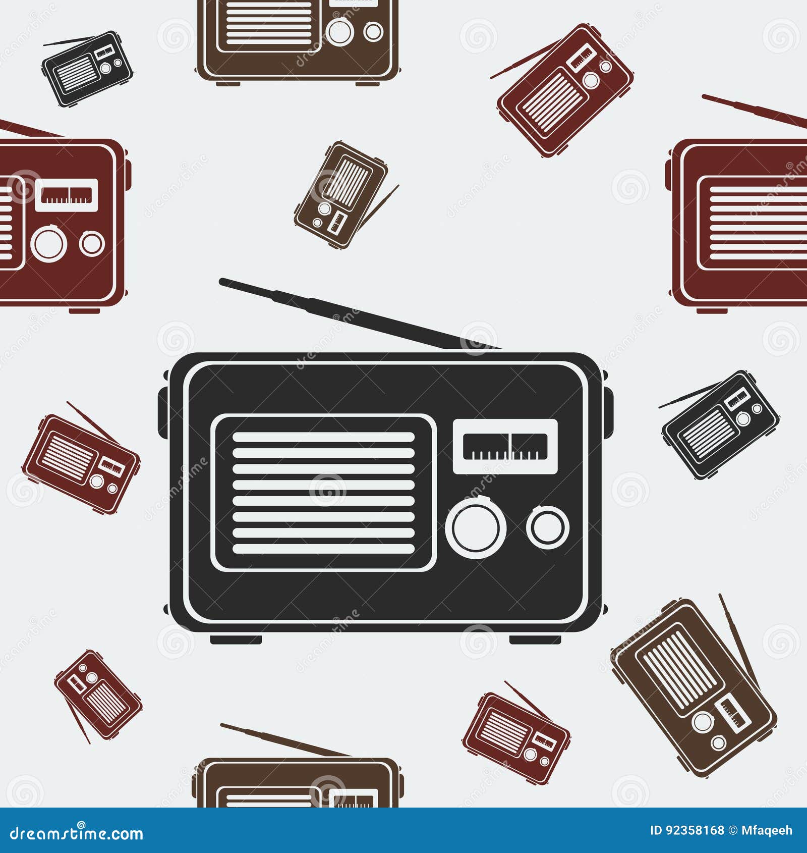 Set Of Vintage Radios, Vector Line Drawing | CartoonDealer.com #226003431