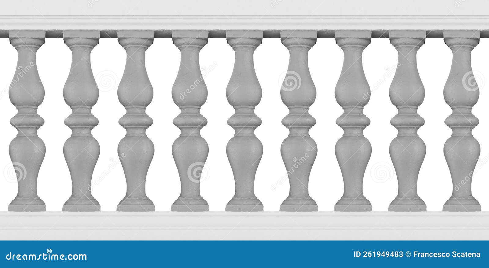 Old Classic Stone Italian Balustrade - Seamless Pattern Concept on ...
