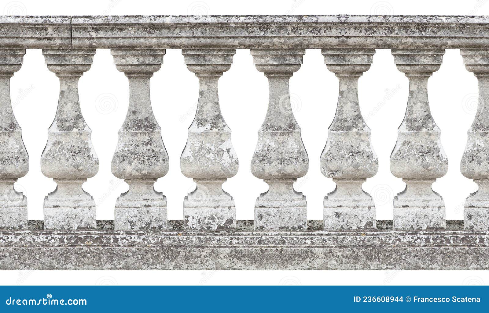 Old Classic Stone Italian Balustrade - Seamless Pattern Concept on ...