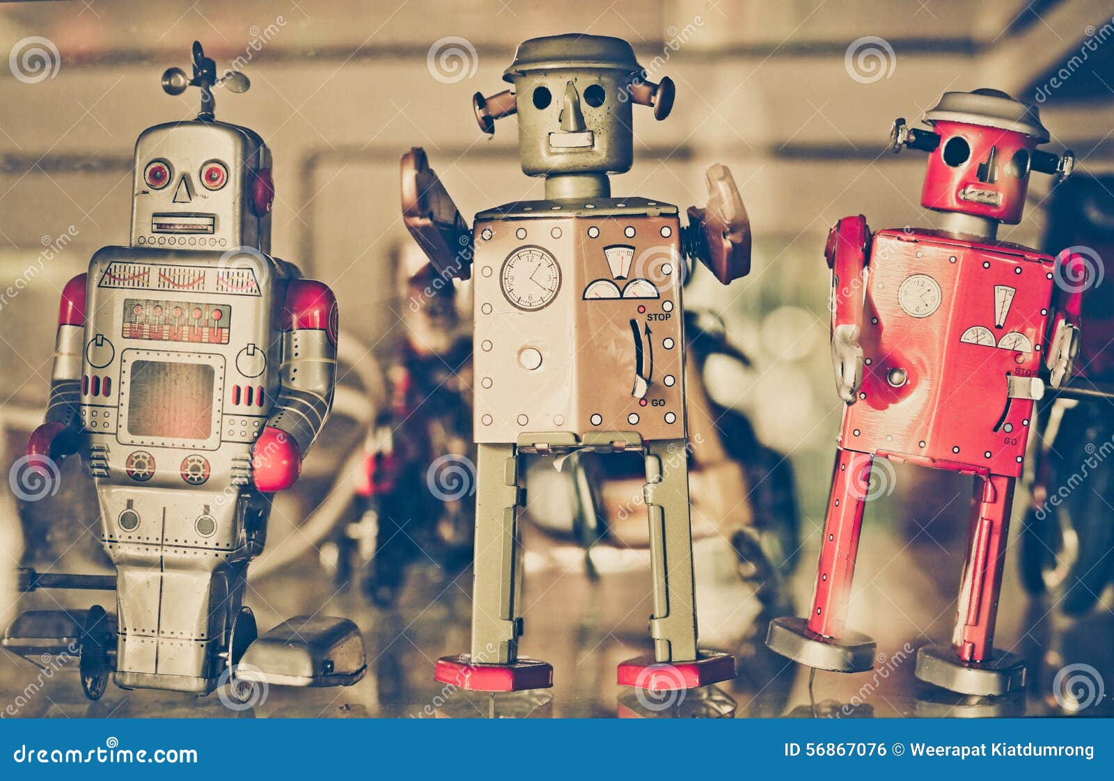 Old Classic Tin Toy Robots Royalty-Free Stock Image | CartoonDealer.com ...