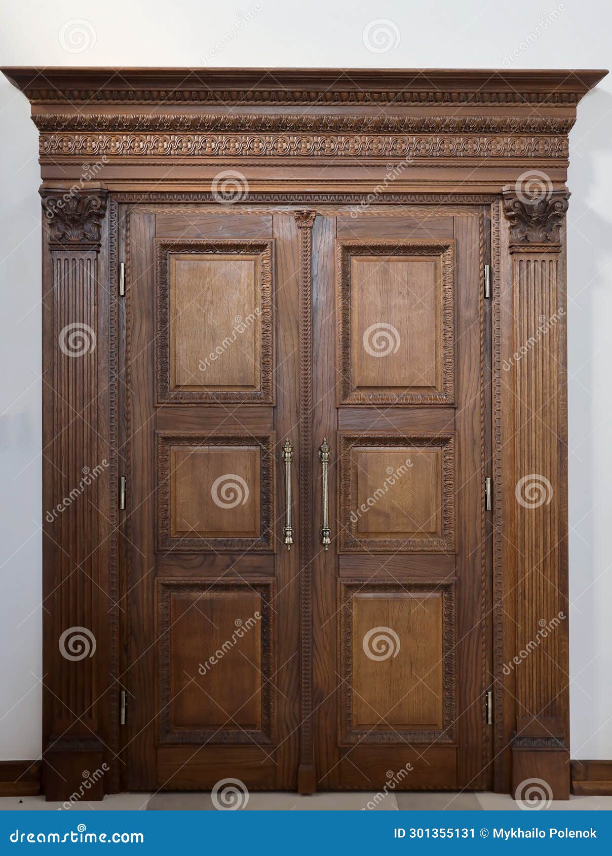 Old Classic Vintage Double Door from Retro Interior Texture Stock Image ...
