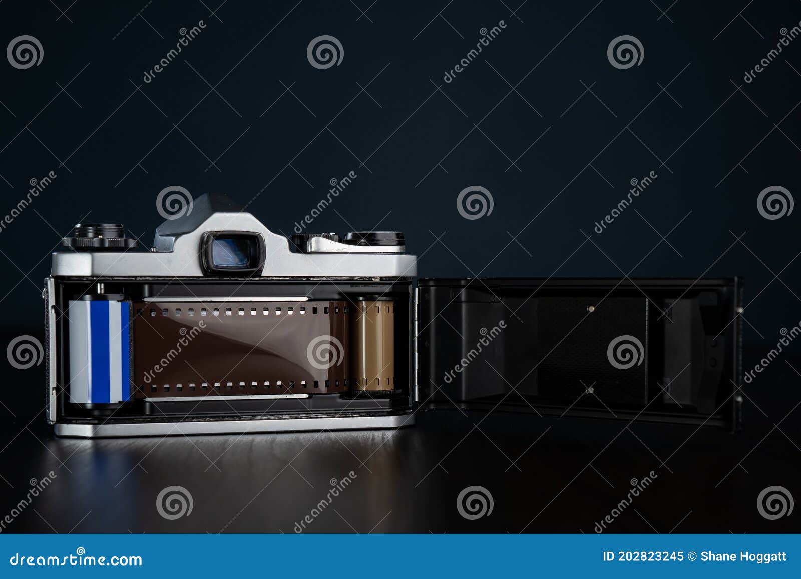 Old Classic Vintage Film Camera Open with Film Stock Image - Image of ...