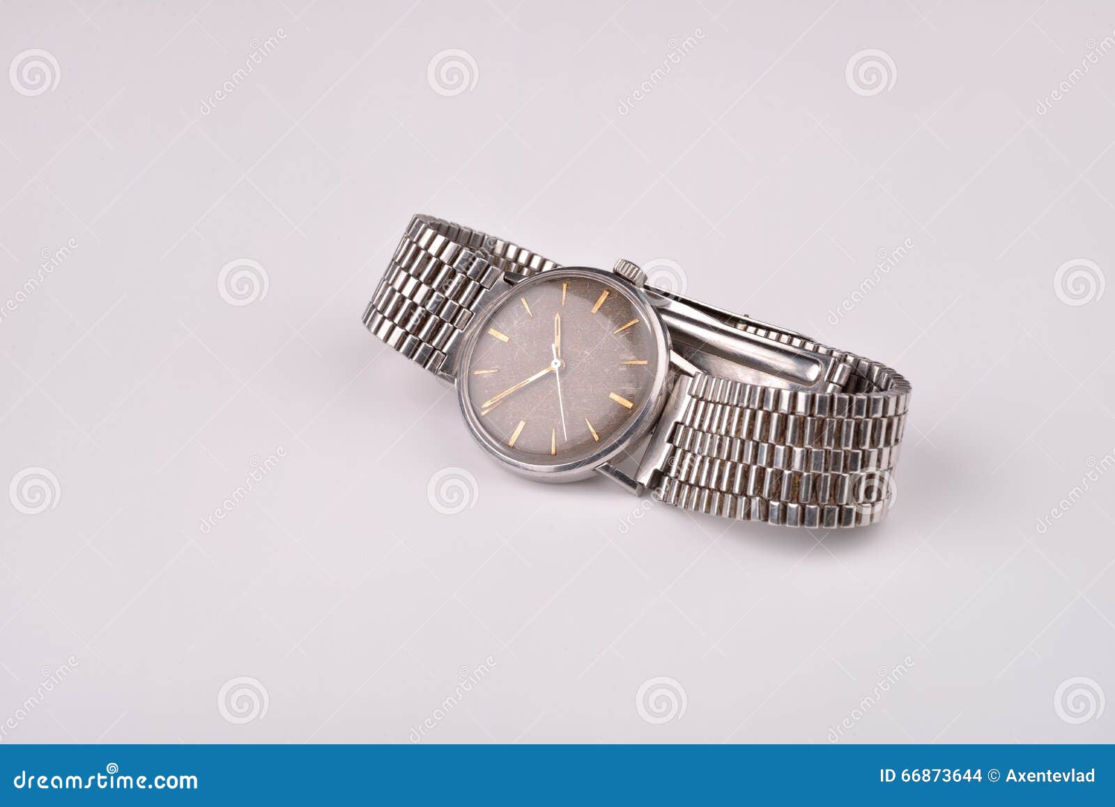 Old Classic Wrist Watch with Metal Strap Stock Photo - Image of elegant ...