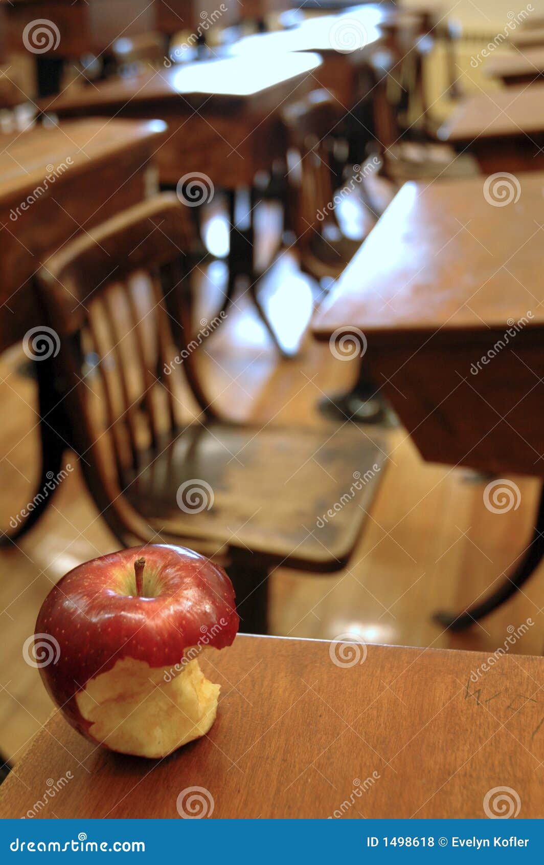 Old classroom and apple stock photo. Image of classroom - 1498618