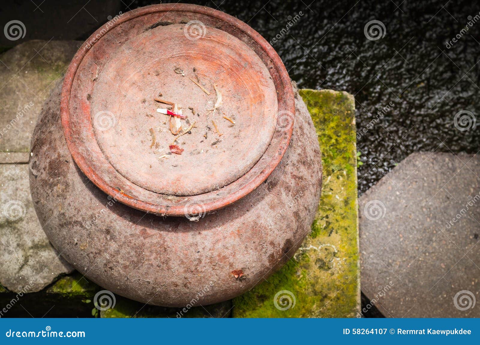 The Old Clay Pot in Top View. Stock Image - Image of collection, asian ...