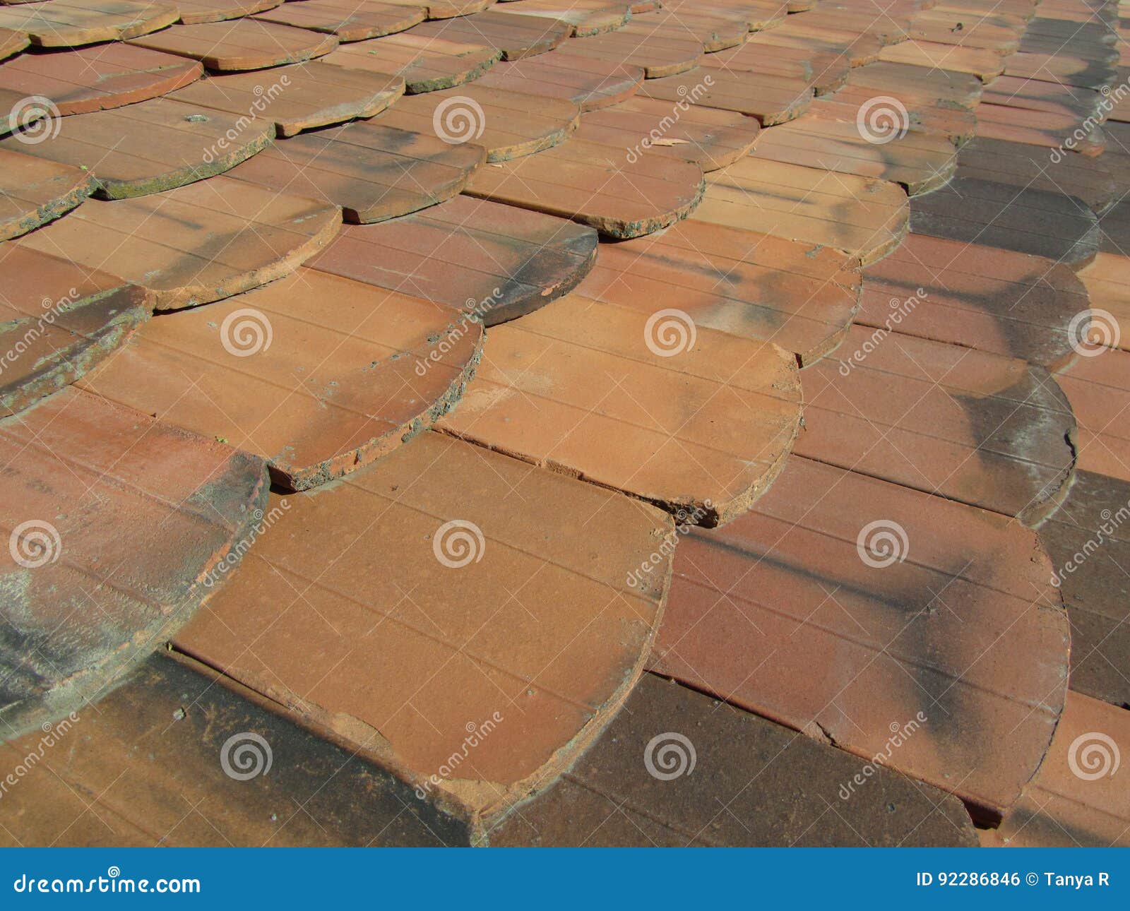 Old clay roof shingles stock photo. Image of tile, interlocking - 92286846