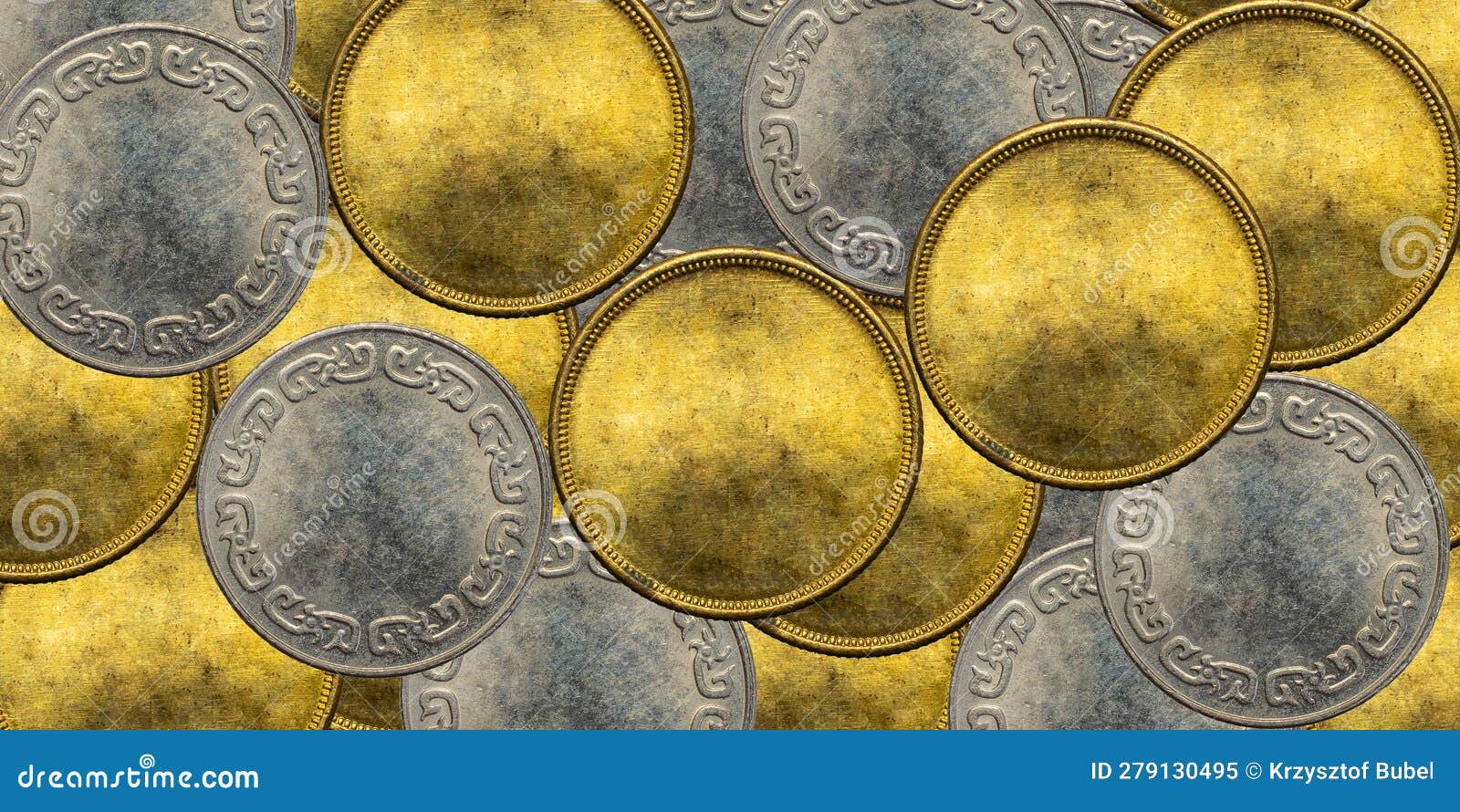 Old Clean Gold and Silver Coins. Background Stock Image - Image of ...