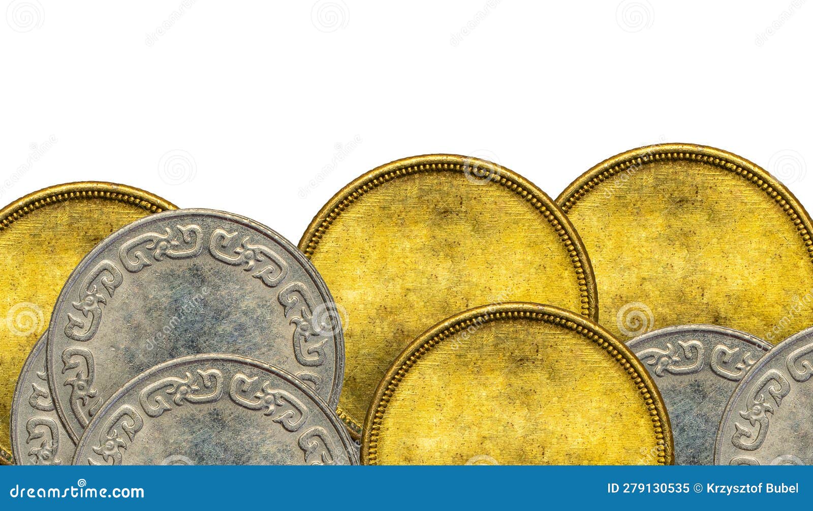 Old Clean Gold and Silver Coins. Background Stock Image - Image of coin ...