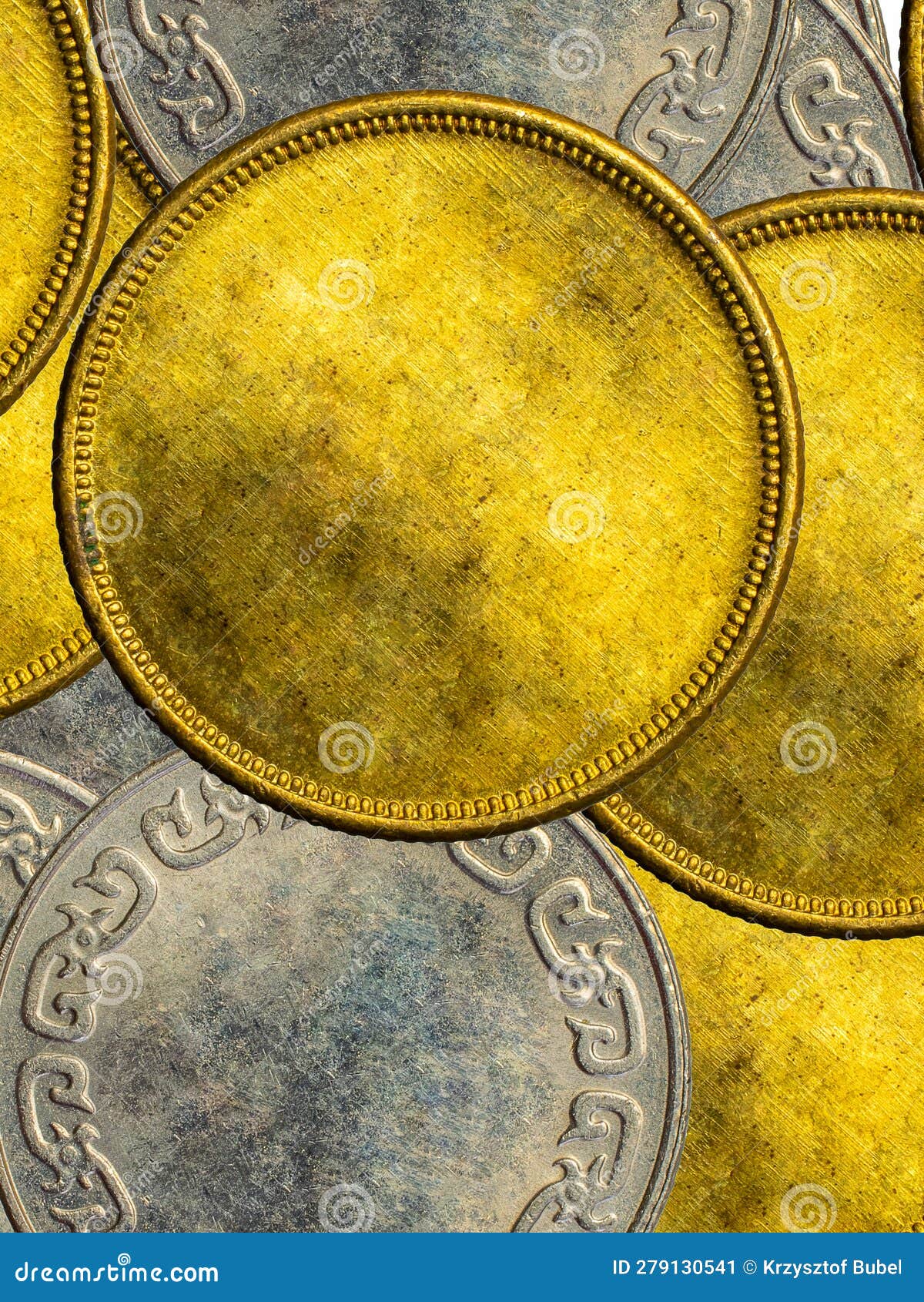 Old Clean Gold and Silver Coins. Background Stock Image - Image of ...