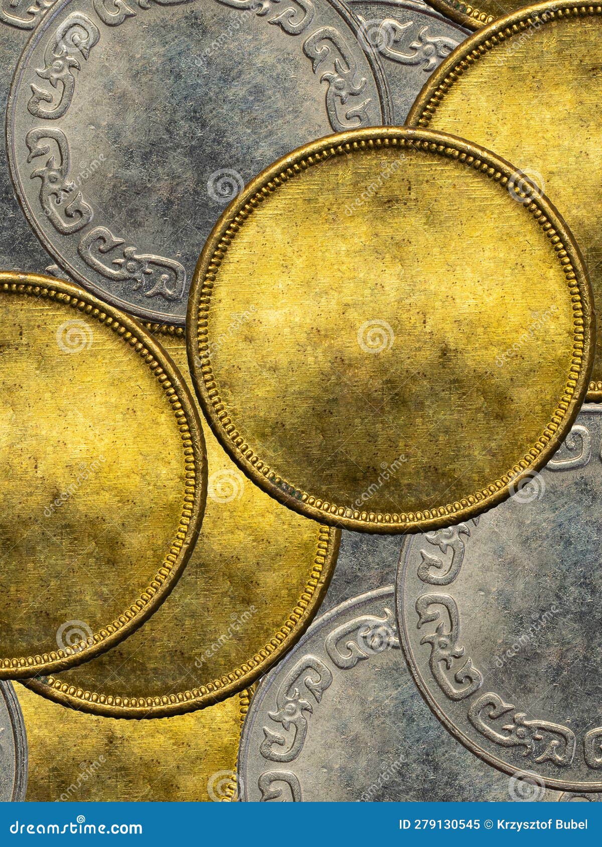 Old Clean Gold and Silver Coins. Background Stock Image - Image of ...