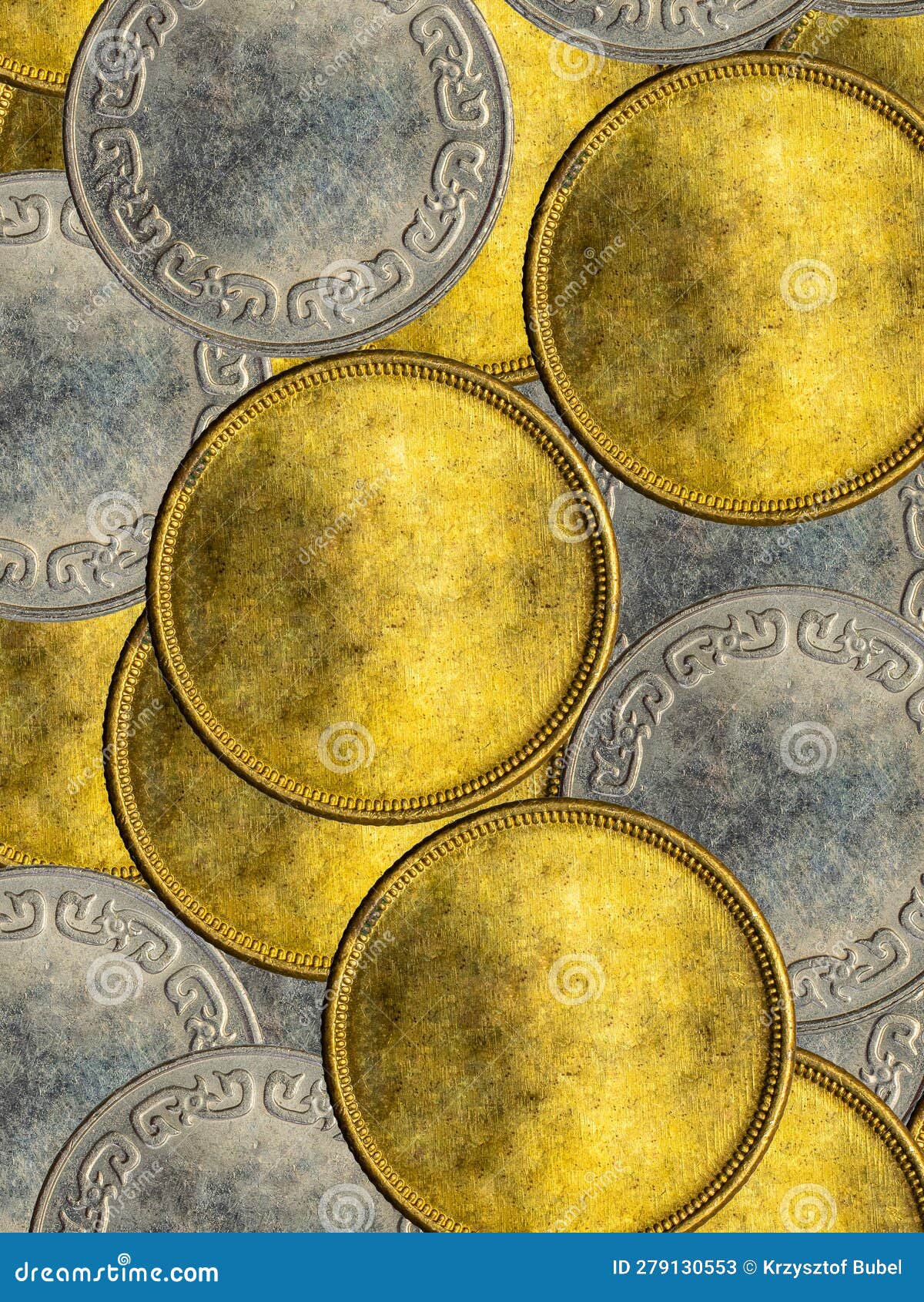 Old Clean Gold and Silver Coins. Background Stock Image - Image of ...