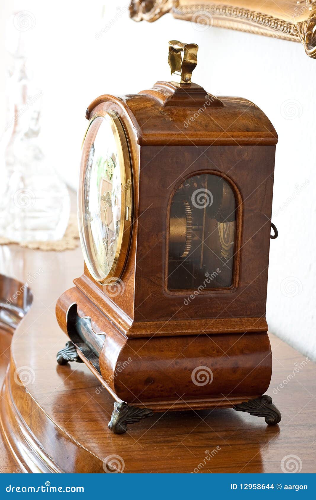 Old clock stock photo. Image of mahogany, face, second - 12958644