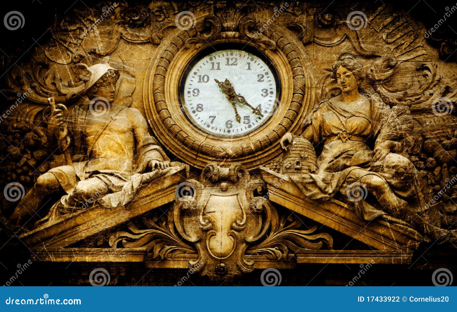 Old clock stock illustration. Illustration of number - 17433922