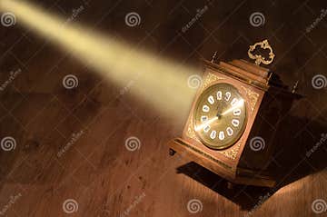 Old clock stock image. Image of light, wood, gold, retro - 3778849