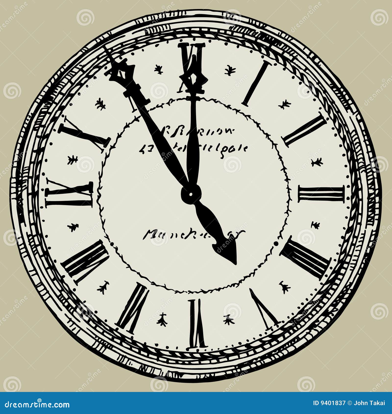 Old Clock stock vector. Illustration of decoration, isolated - 9401837