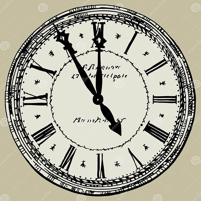 Old Clock stock vector. Illustration of decoration, isolated - 9401837