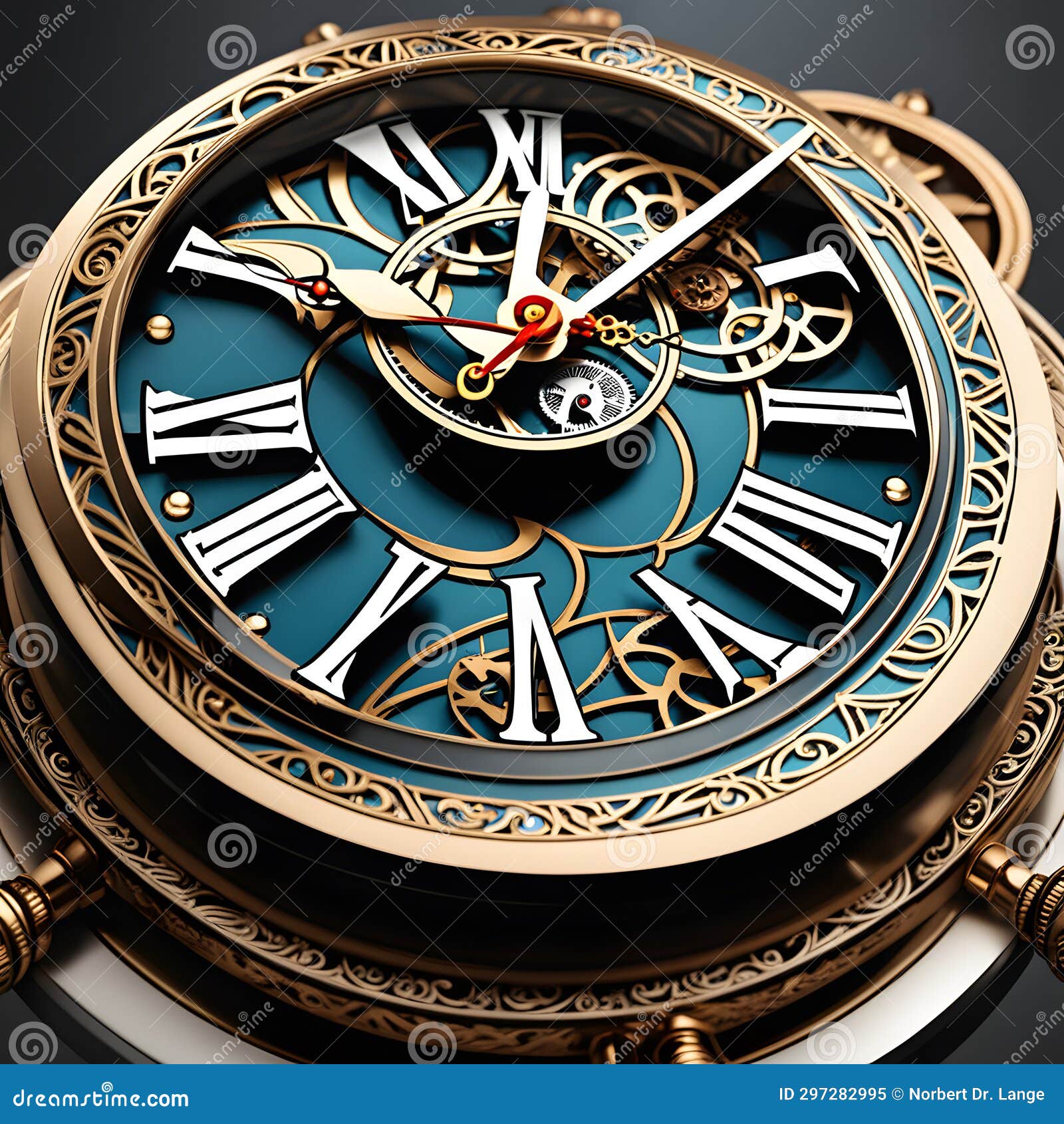 Old clock, AI-generatet stock illustration. Illustration of align ...