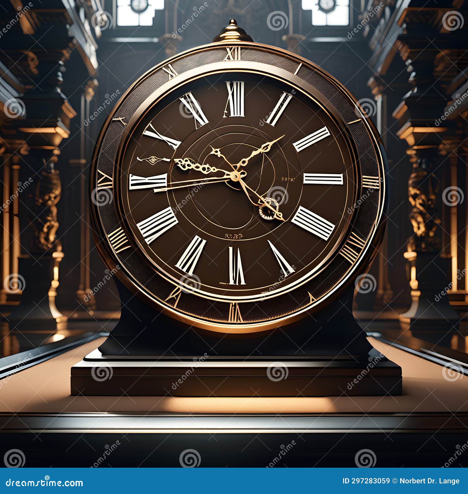 Old clock, AI-generatet stock illustration. Illustration of ...