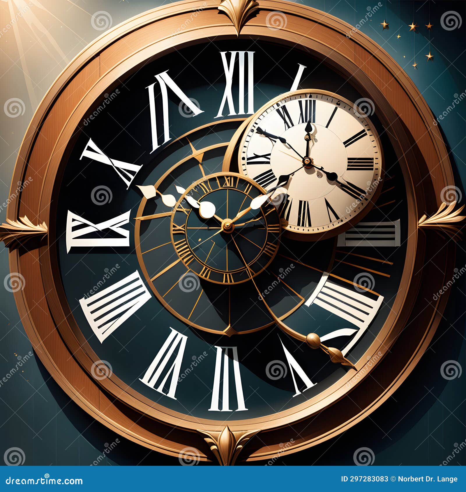 Old clock, AI-generatet stock illustration. Illustration of align ...