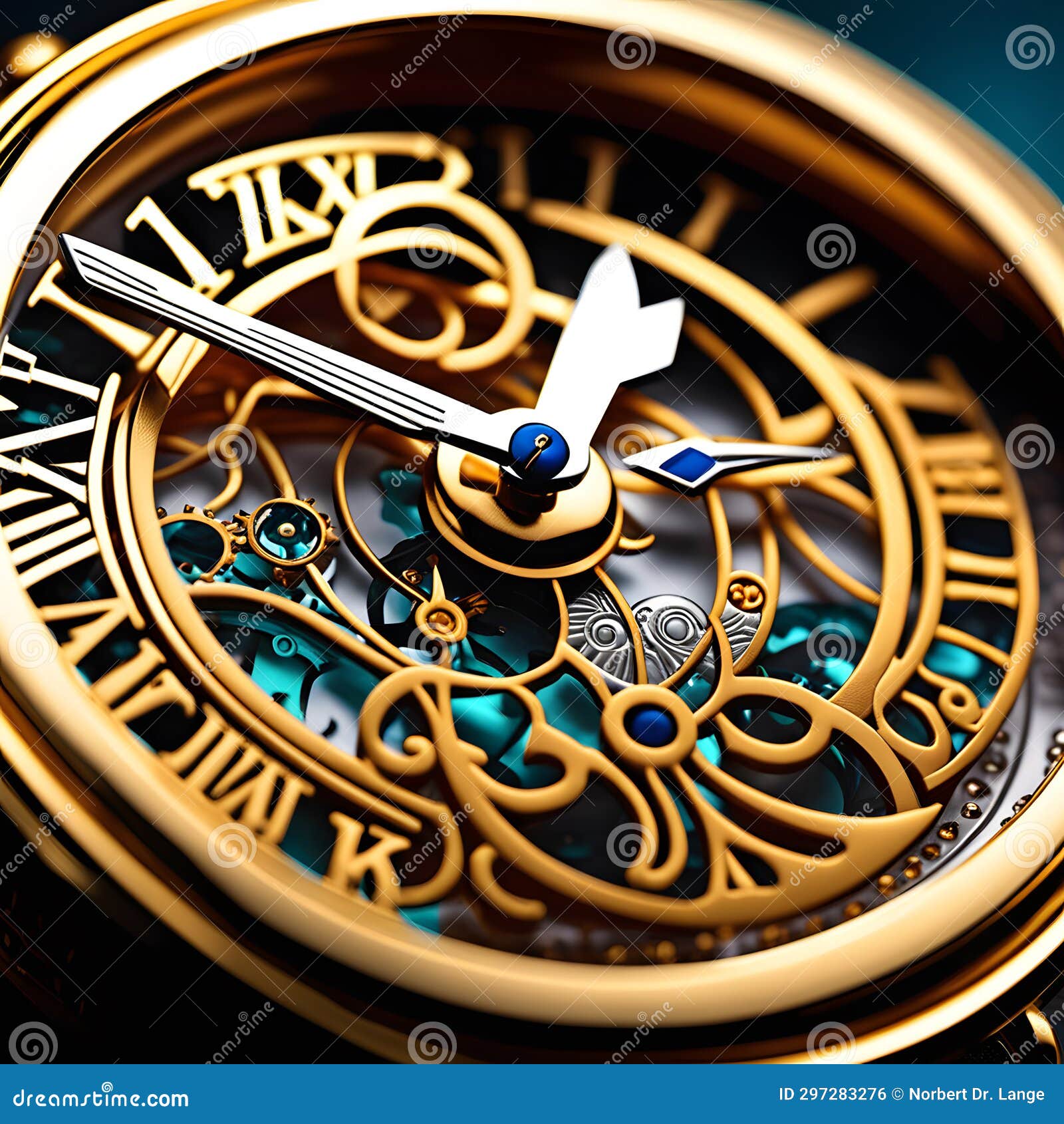 Old clock, AI-generatet stock illustration. Illustration of round ...