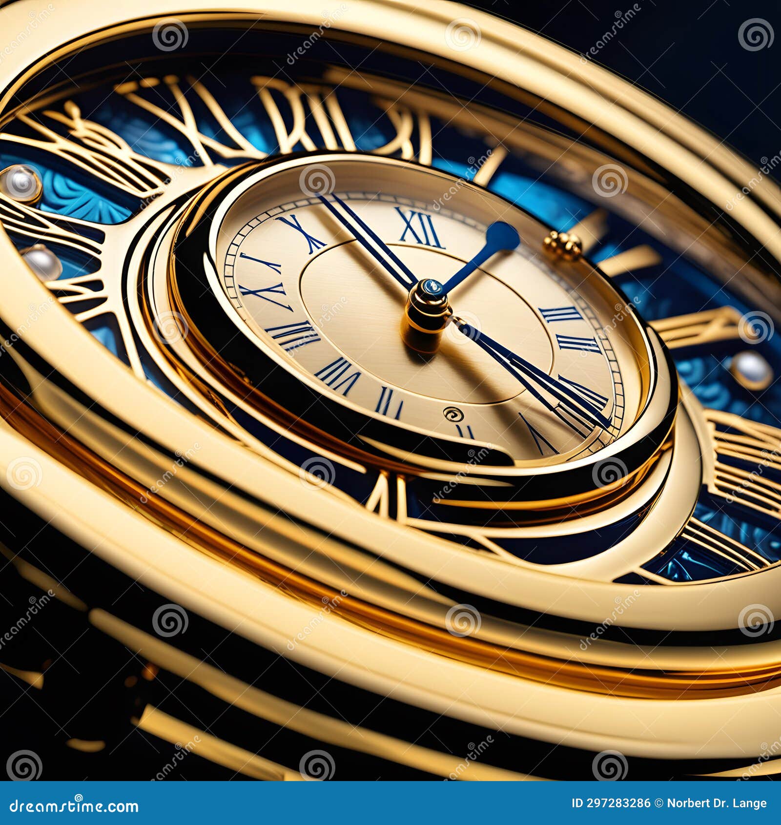 Old clock, AI-generatet stock photo. Image of minutes - 297283286