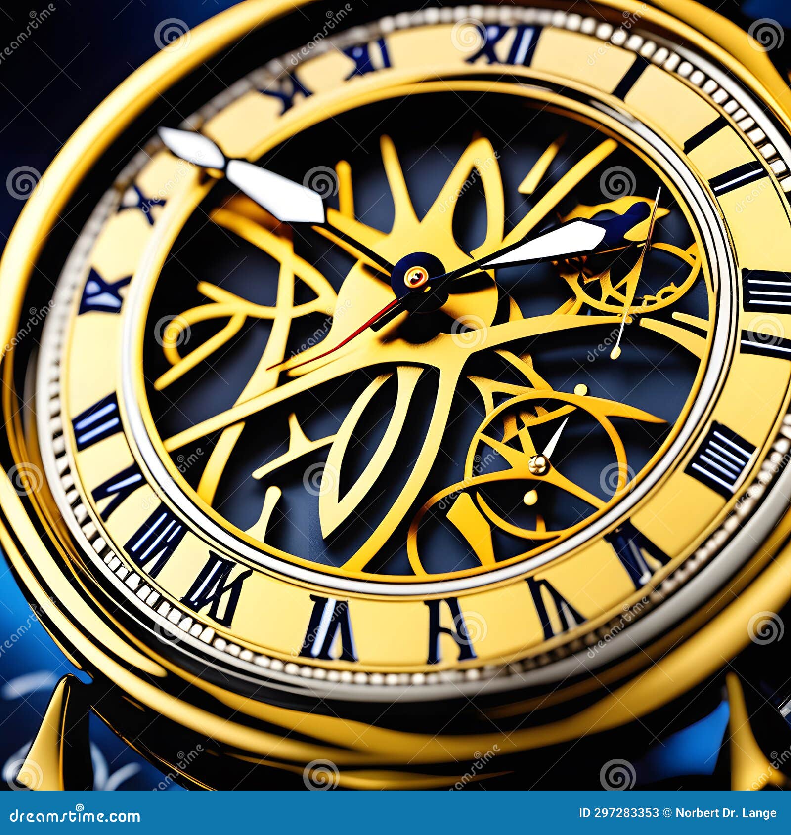 Old clock, AI-generatet stock illustration. Illustration of round ...