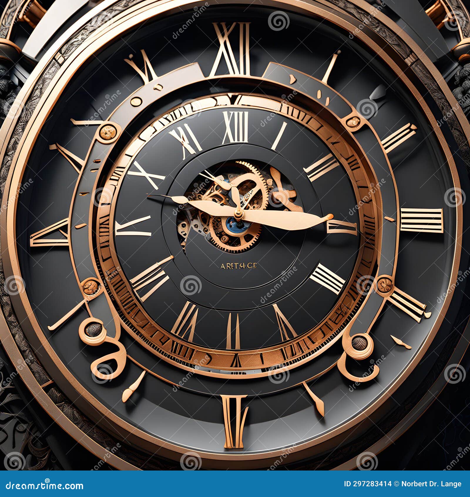 Old clock, AI-generatet stock illustration. Illustration of transient ...