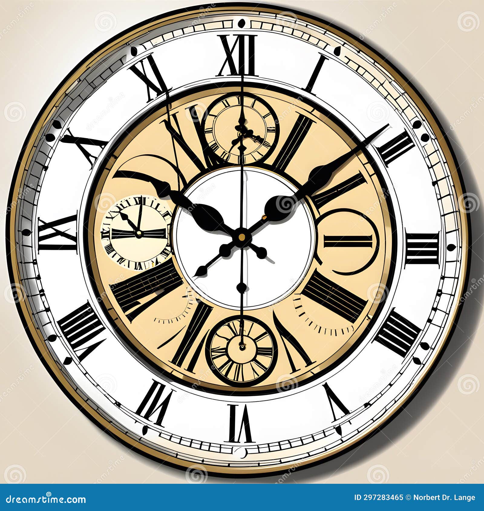Old clock, AI-generatet stock illustration. Illustration of ...