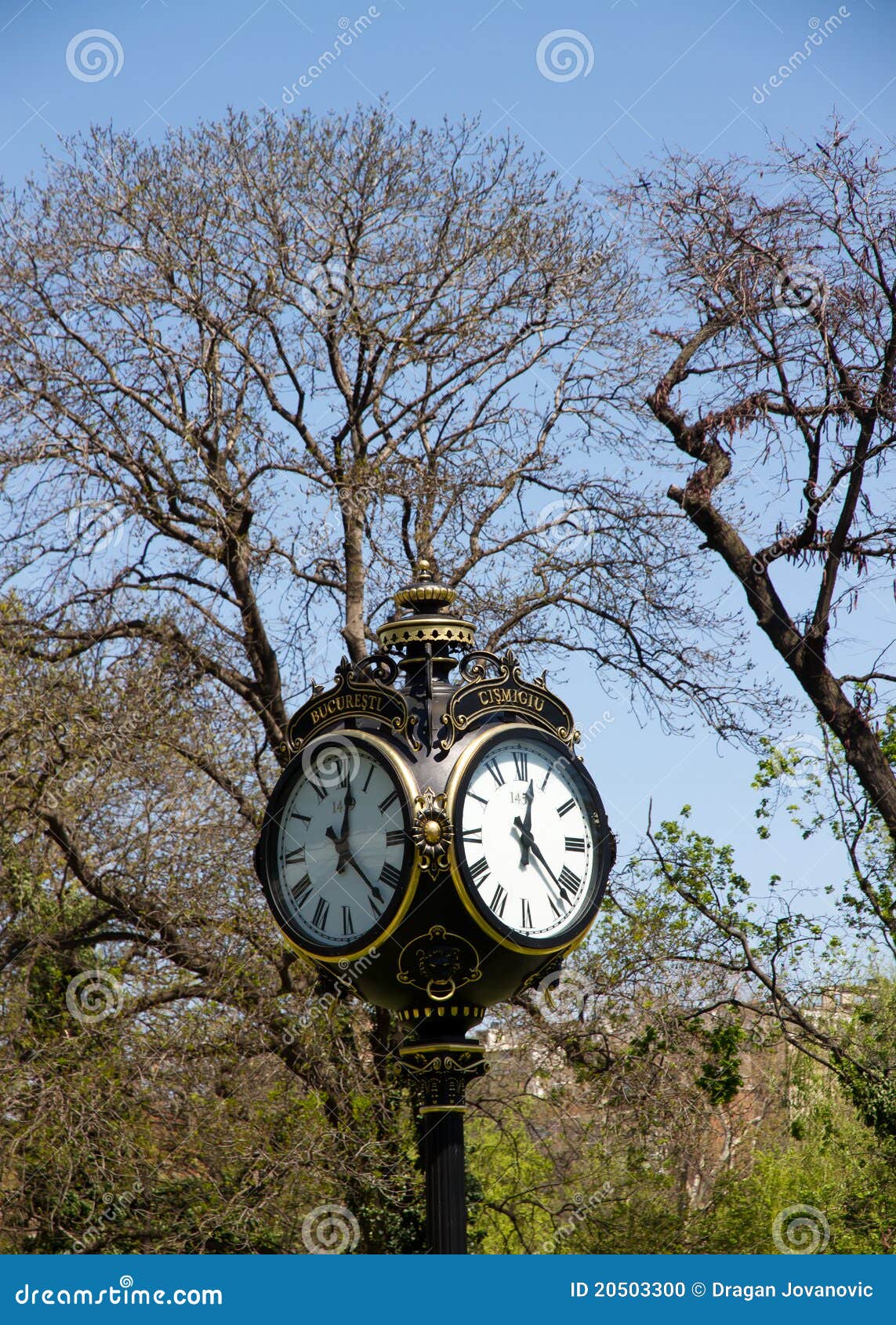 Old clock in Bucharest stock photo. Image of bucharest - 20503300