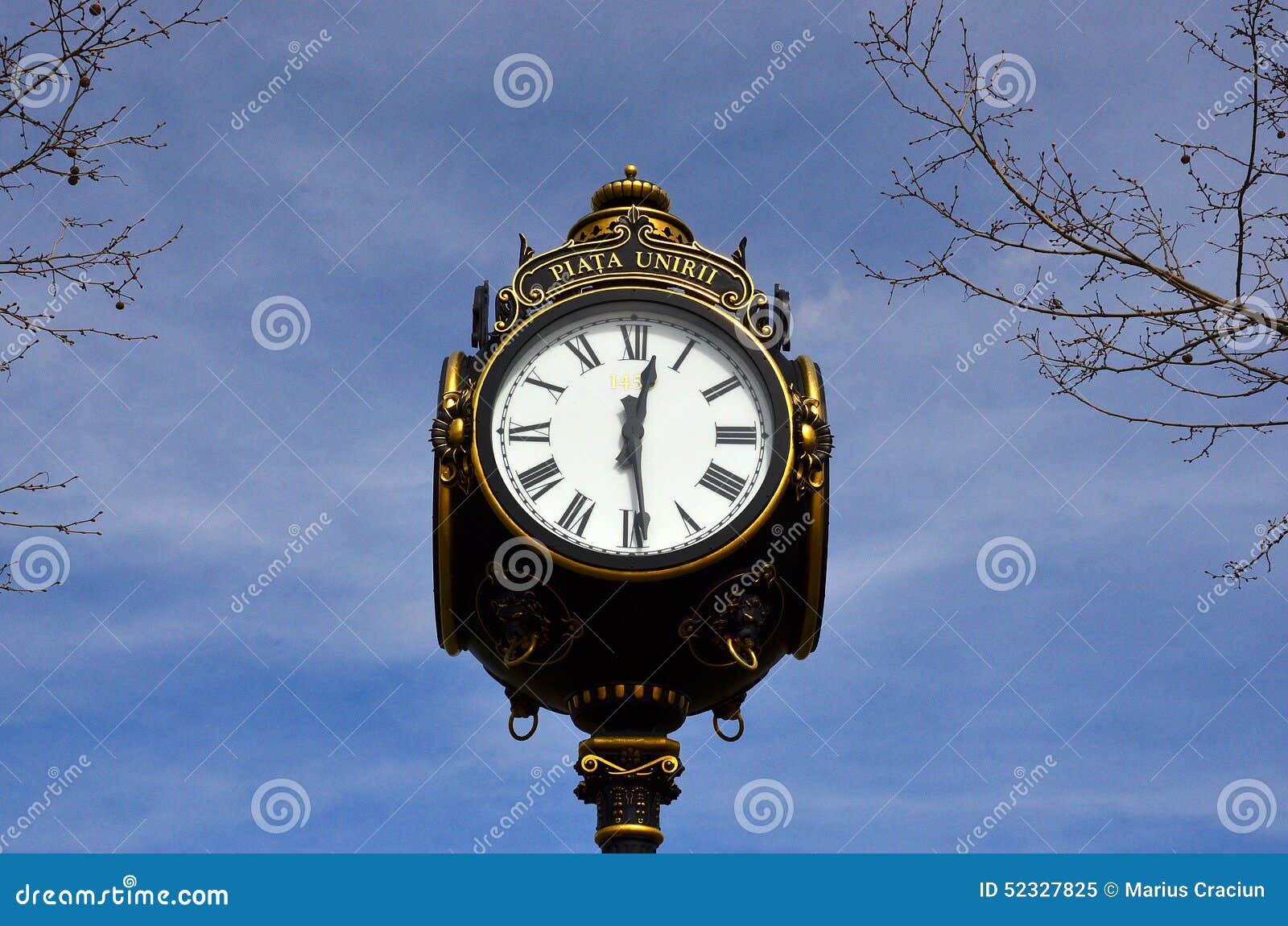 Old Clock Bucharest, Romania Stock Image - Image of elegant, detail ...
