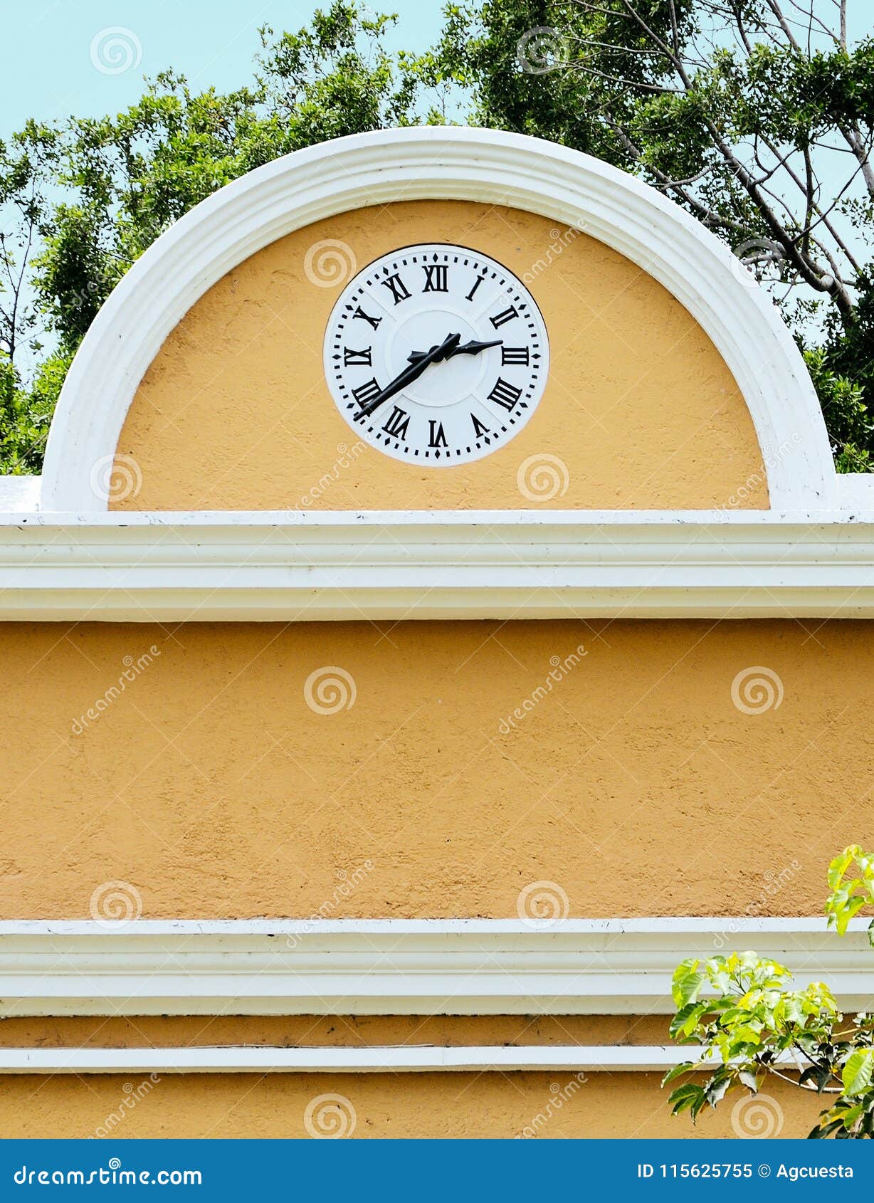 Old clock on facade stock image. Image of decoration - 115625755
