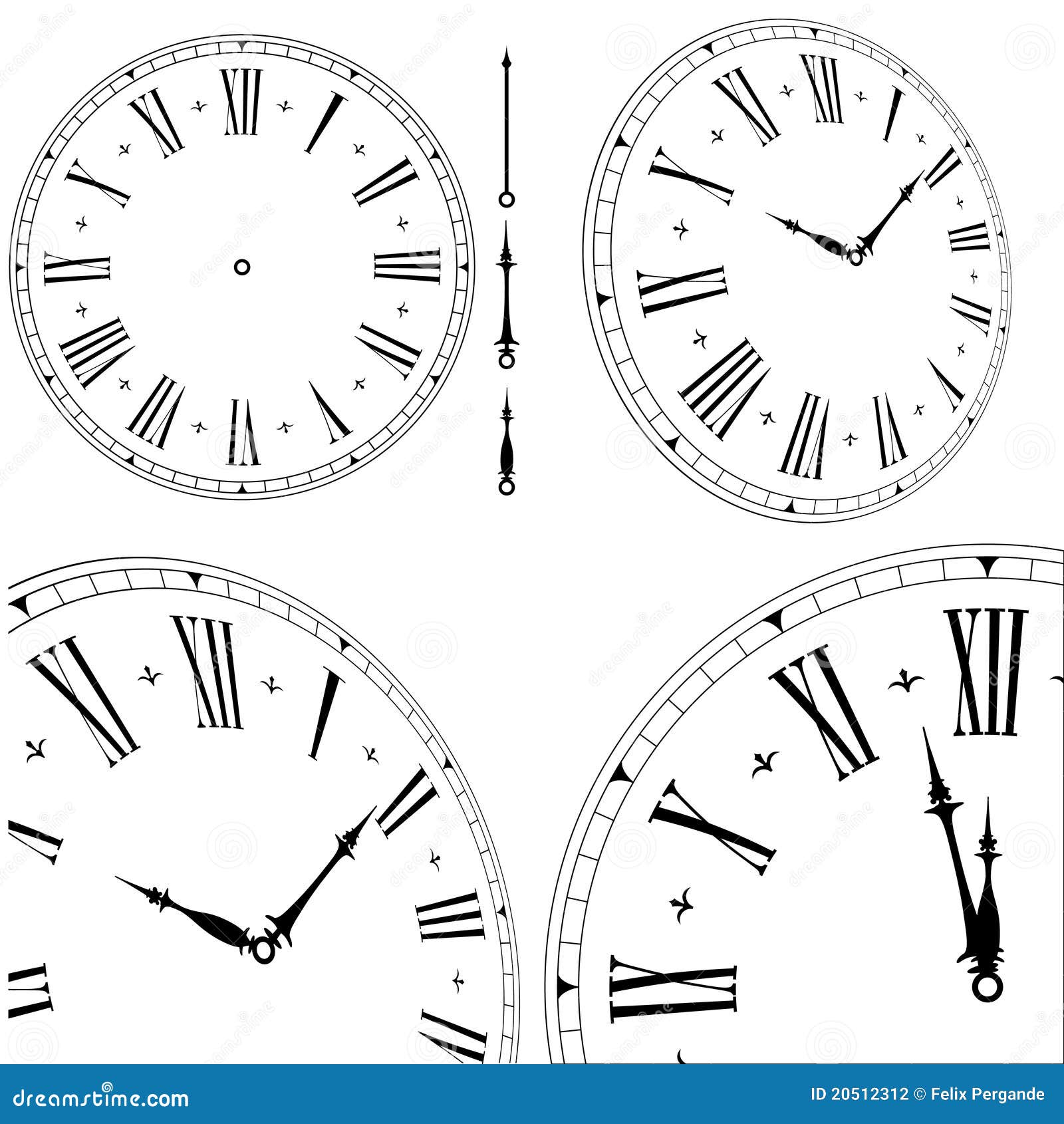 Old clock face stock vector. Illustration of historic - 20512312