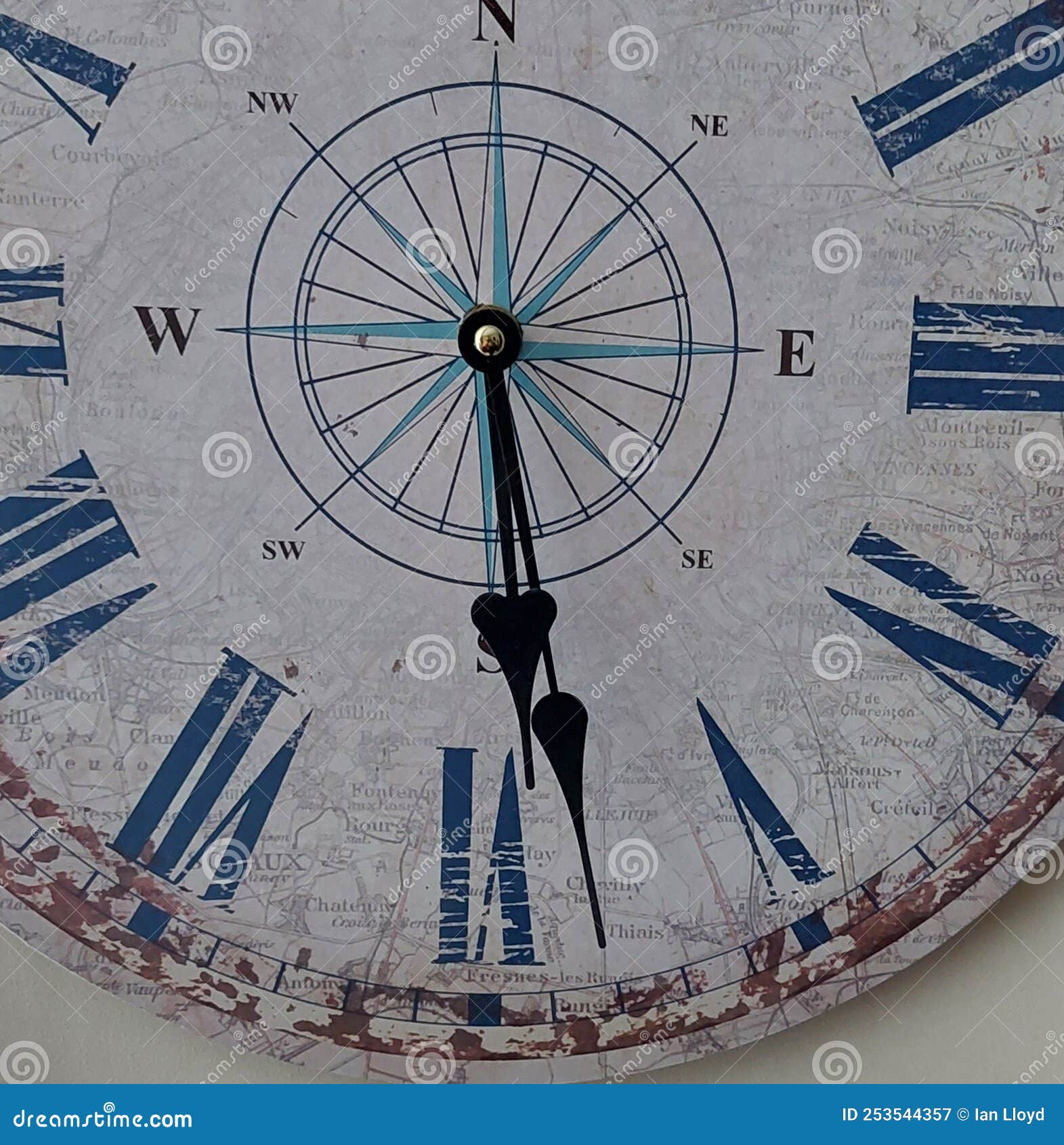 An Old Clock Face Looking Grim Stock Image - Image of pattern, number ...