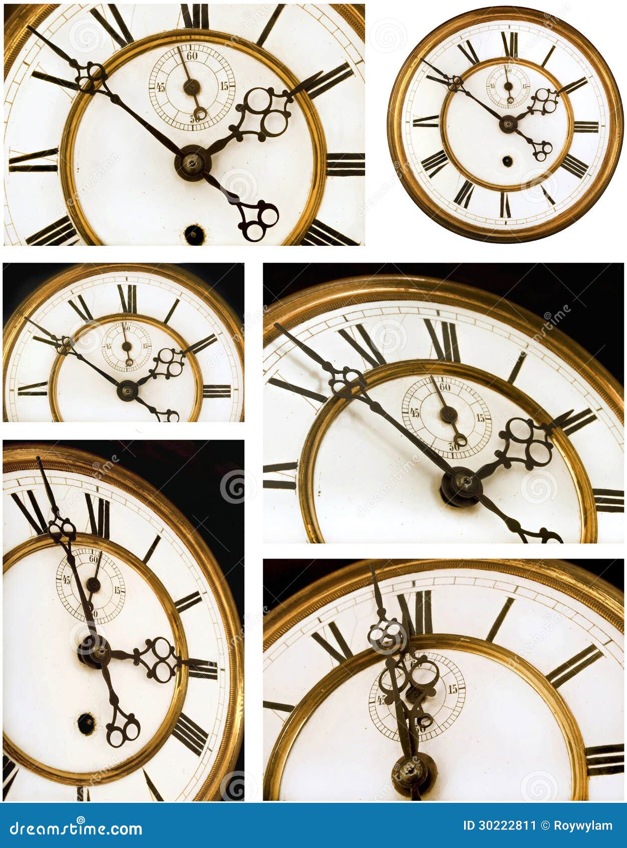 Old Clock Face Six Views Stock Image - Image: 30222811