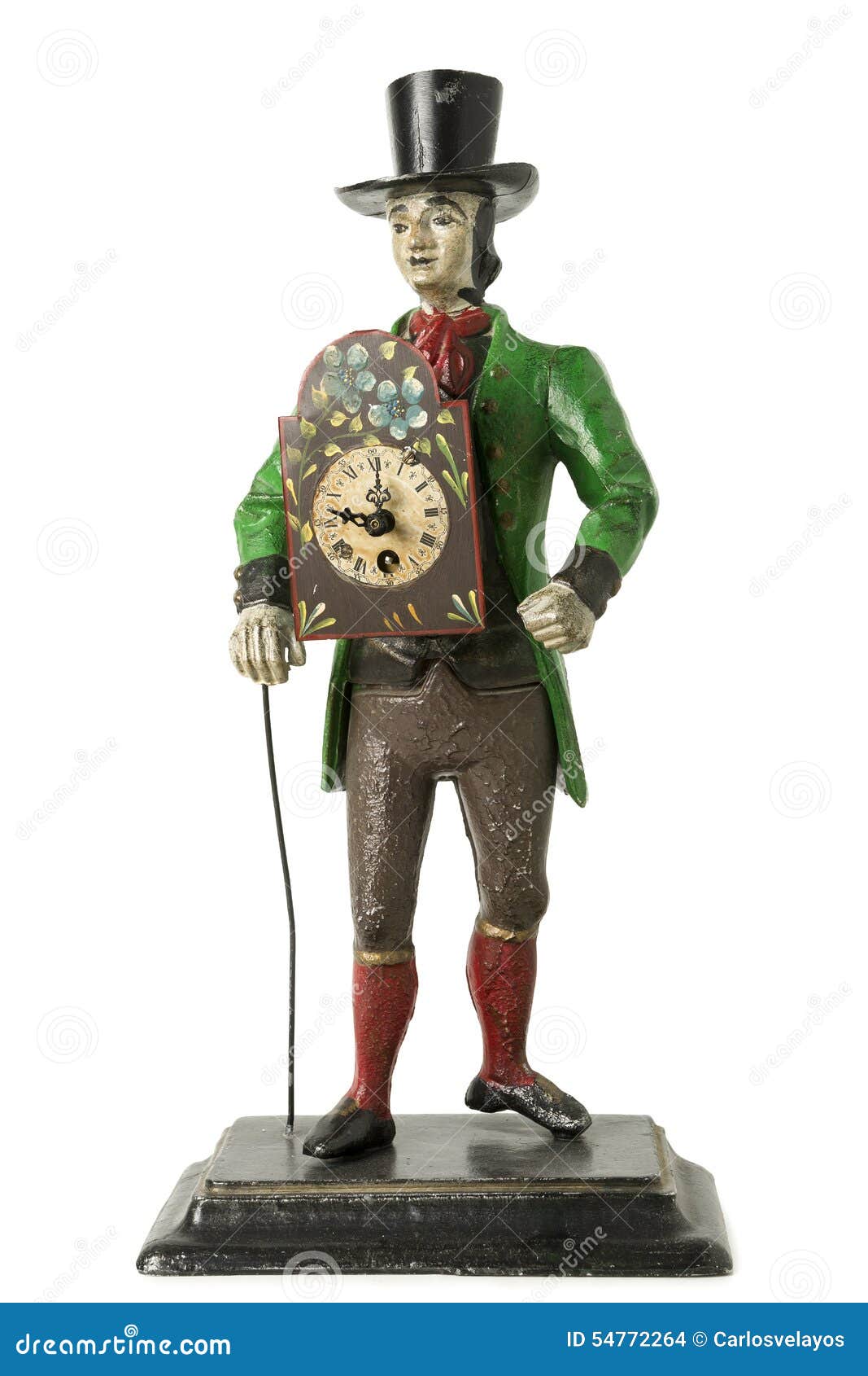 Old Clock in a Figure of a Man Stock Photo - Image of white, collection ...