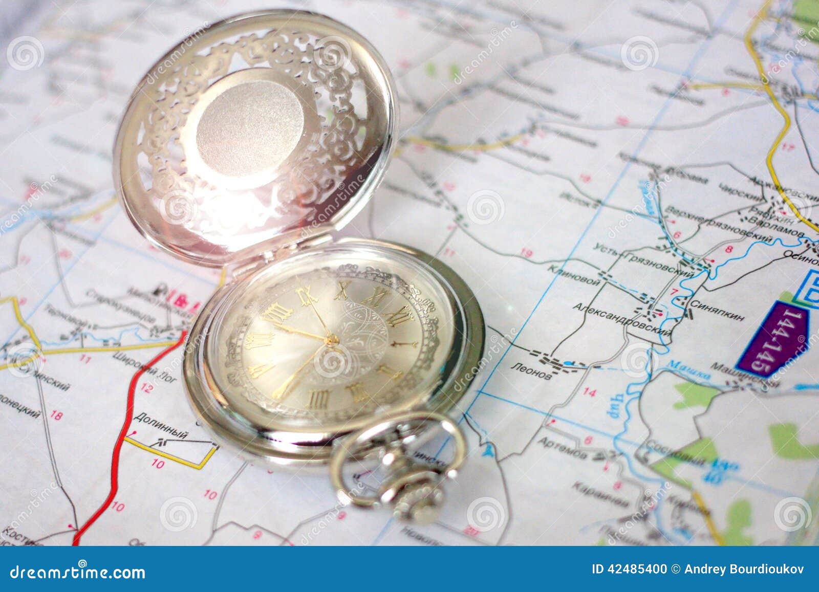 Old Clock and Geographical Map Stock Photo - Image of face, measurement ...