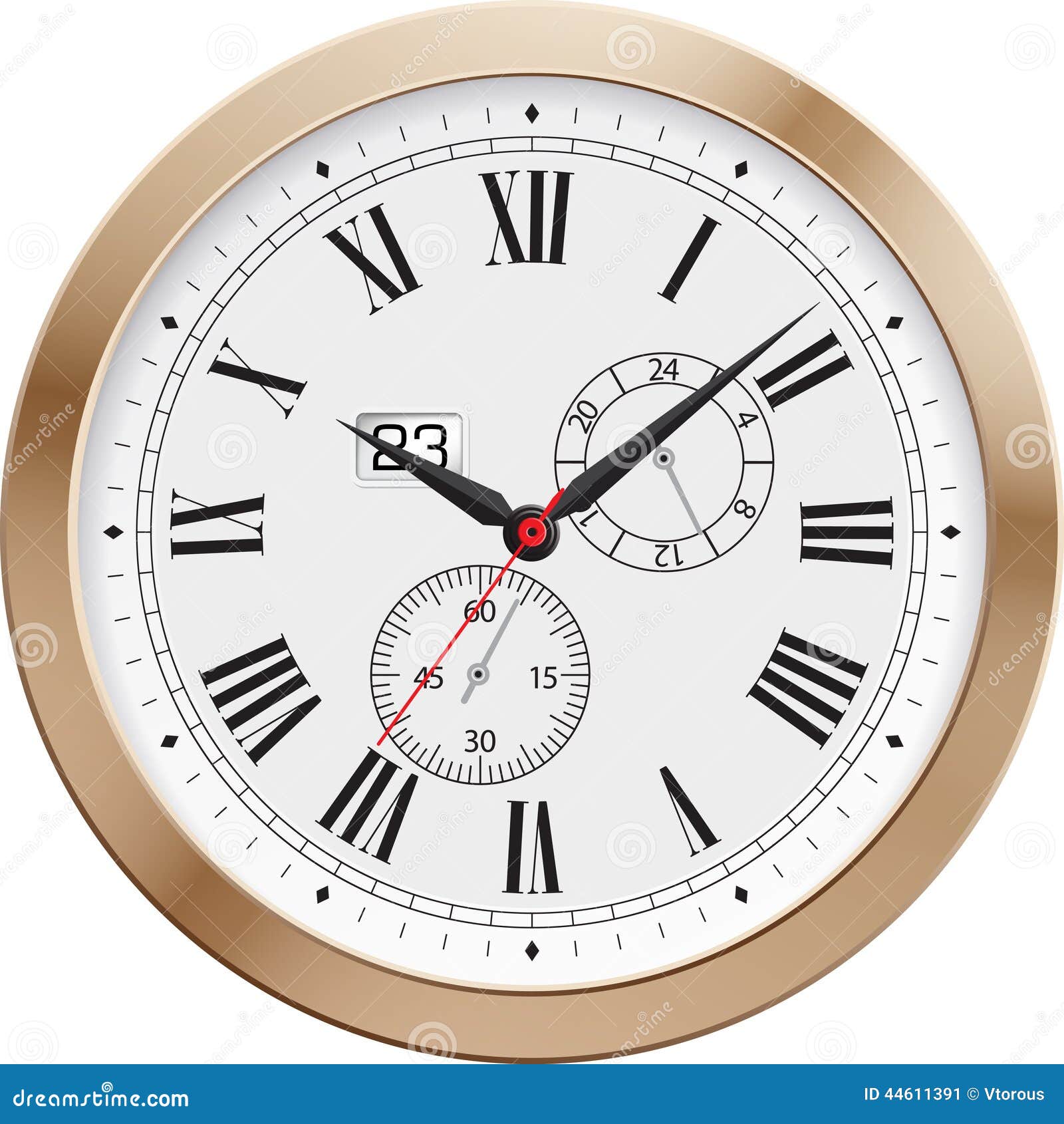 Old clock stock vector. Illustration of objects, circle - 44611391