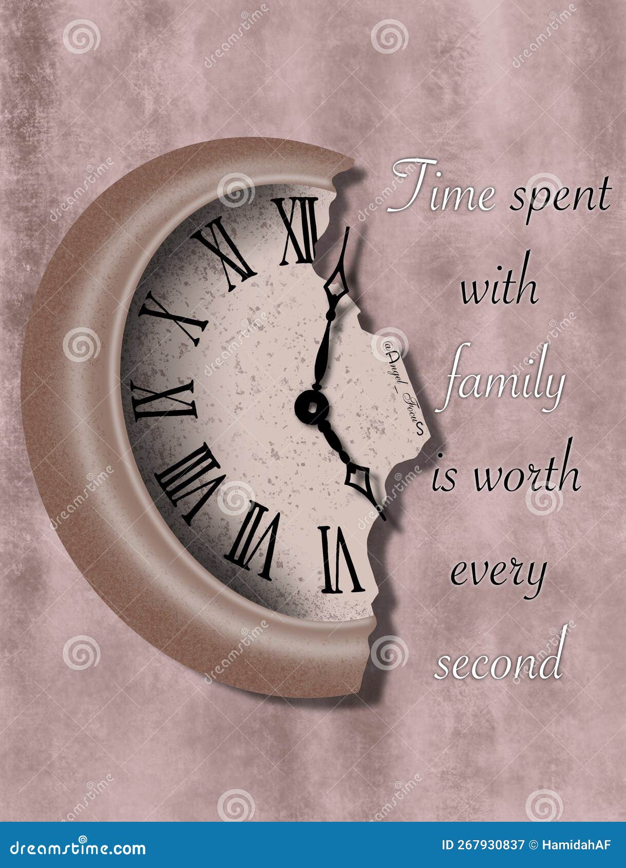 Old Clock Half Broken with Roman Numbers Stock Illustration ...