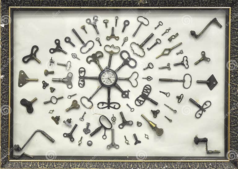 Old clock keys stock image. Image of engineering, clockwork - 16112405