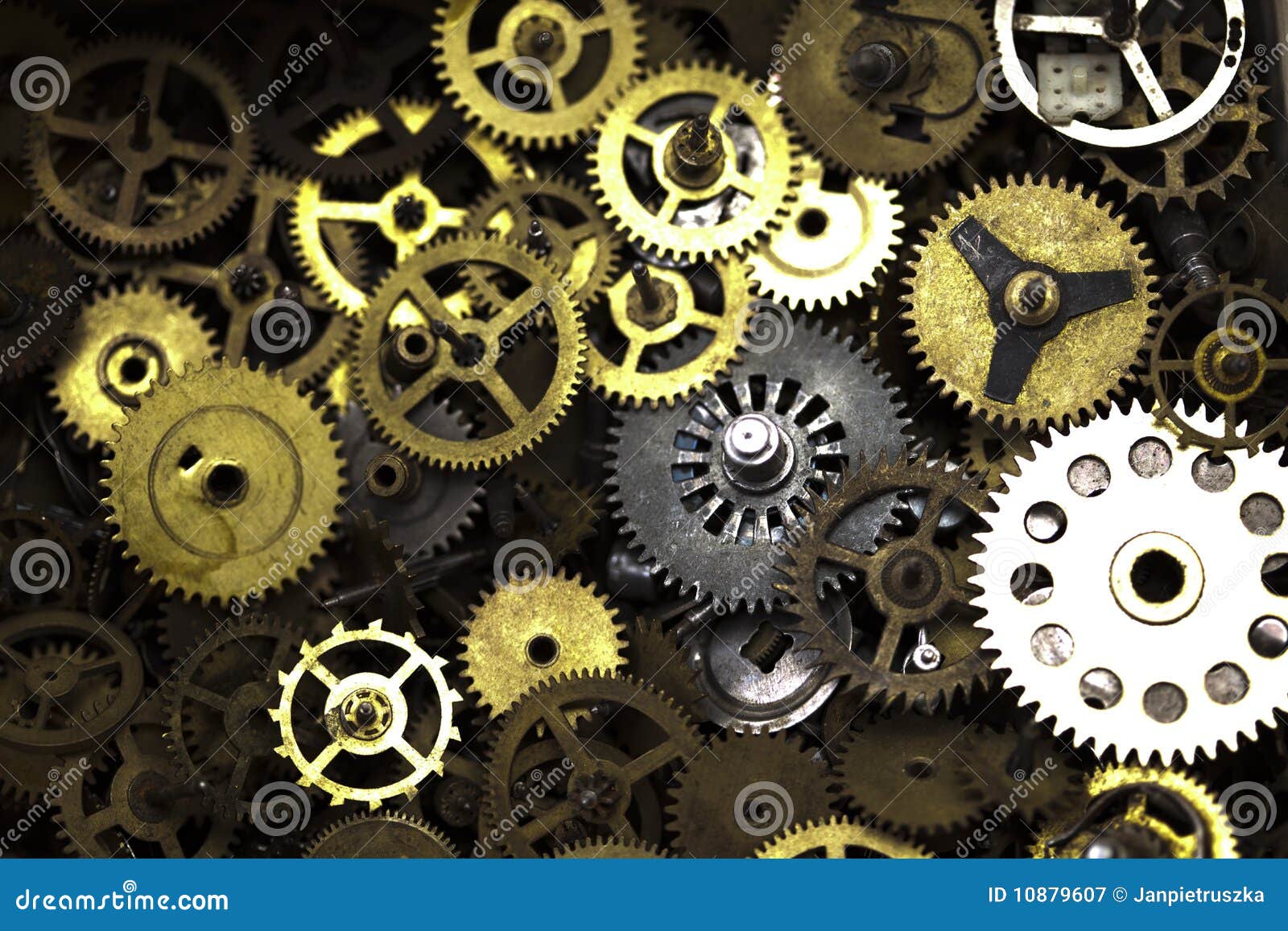 Old clock machine stock image. Image of pinion, motion - 10879607